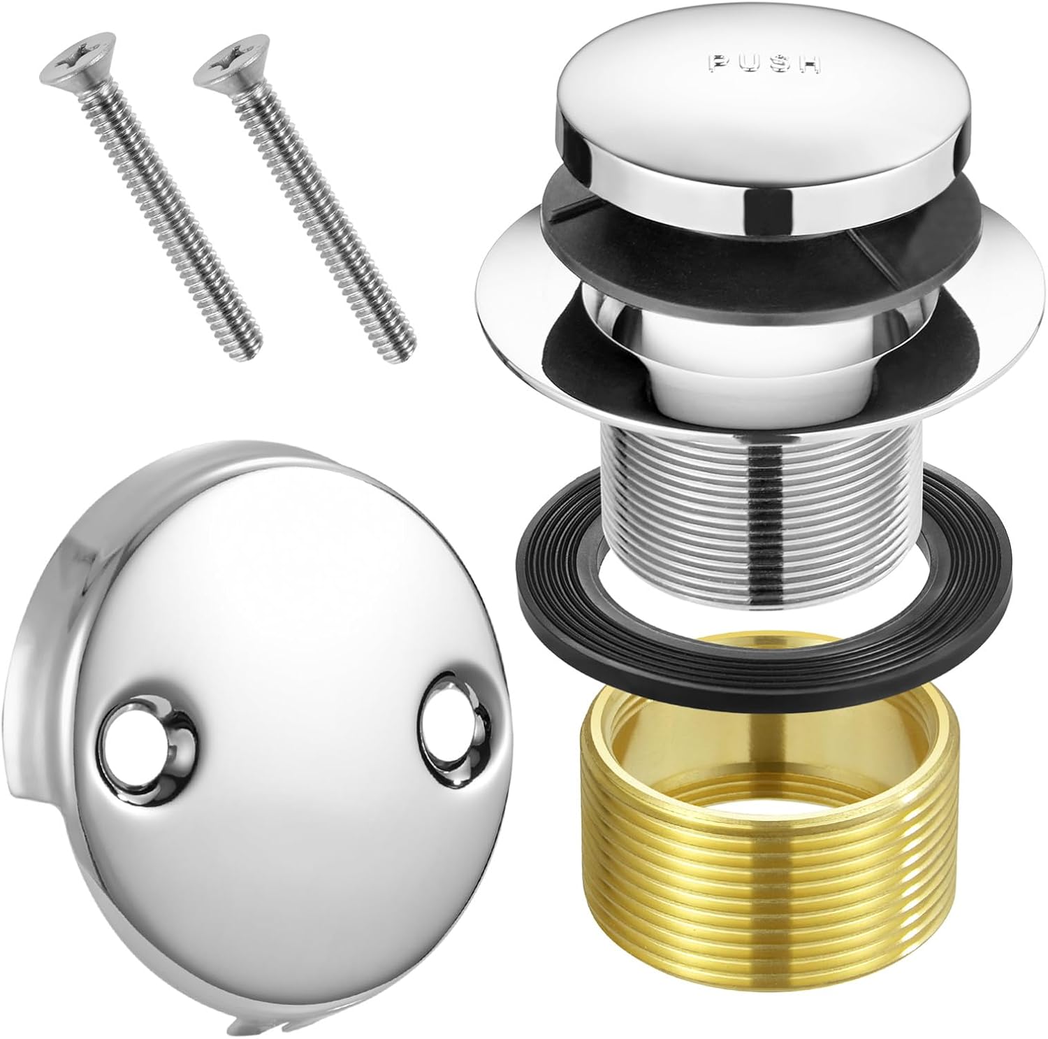 Tip Toe Bathtub Drain Conversion Kit Assembly, Tub Drain Plug Trim Set ...