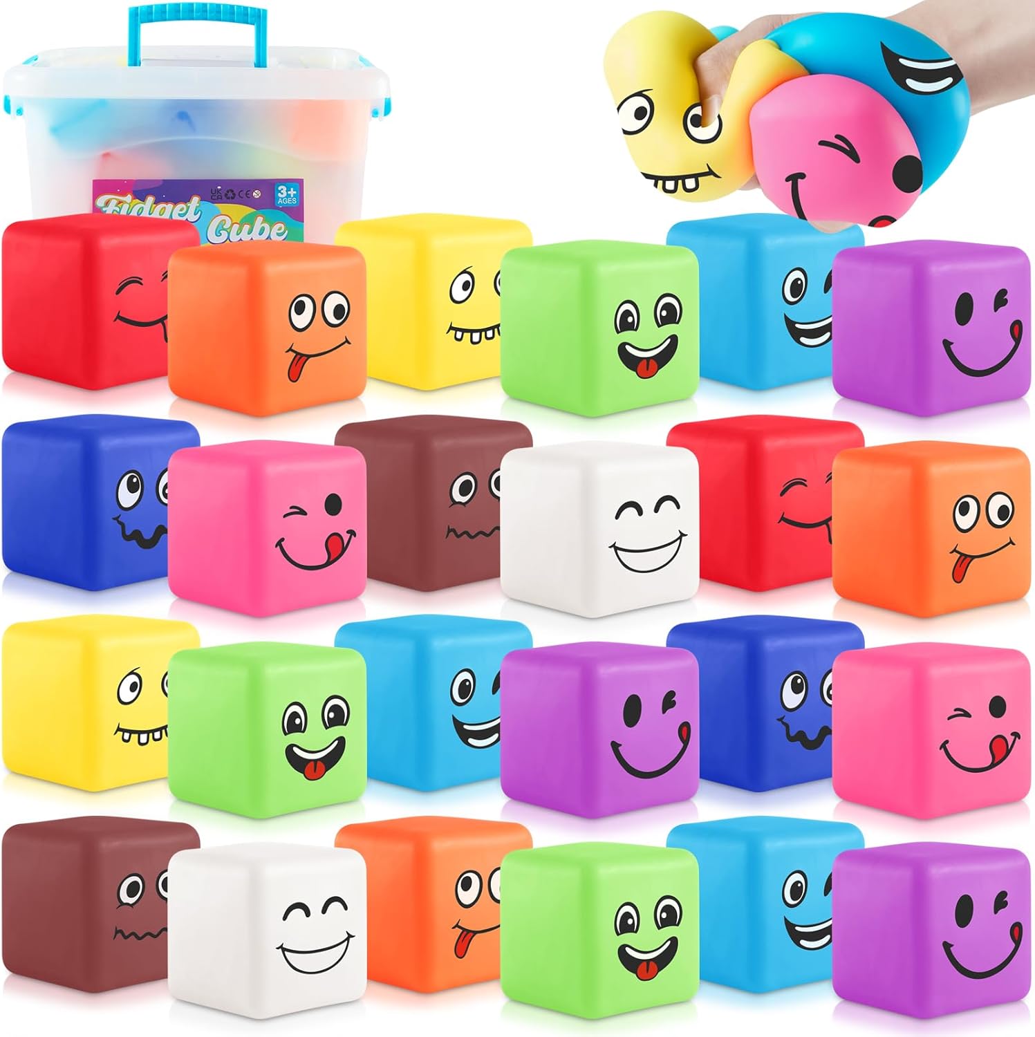 Amazon.com: Slow Rising Stress Cube 24 Pack, Square Cube Fidget Ice ...