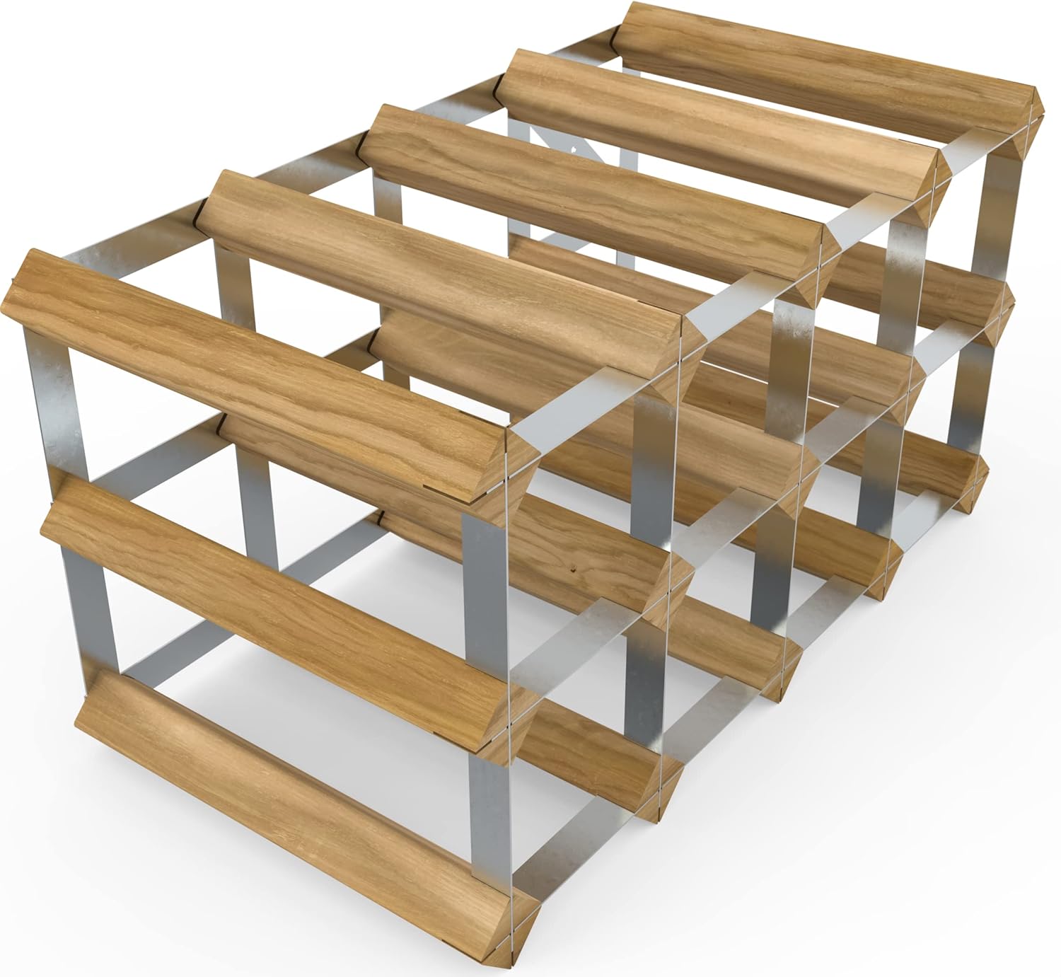 RTA Traditional Wine Rack - Fully Assembled, Handsome FSC Natural Pine ...