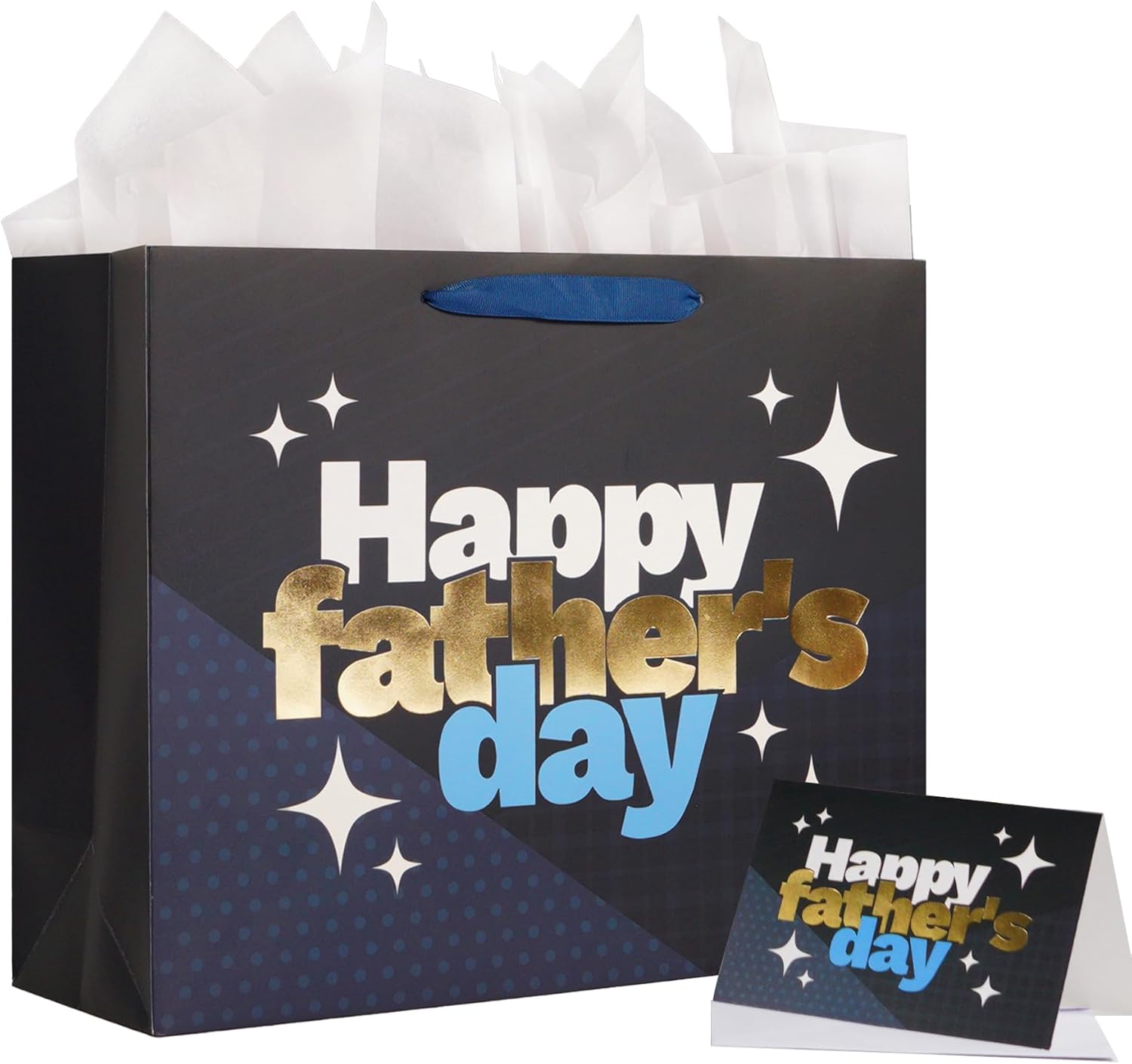 Amazon.com: Bobobag 16" Large Father's Day Gift Bag with Tissue Paper ...