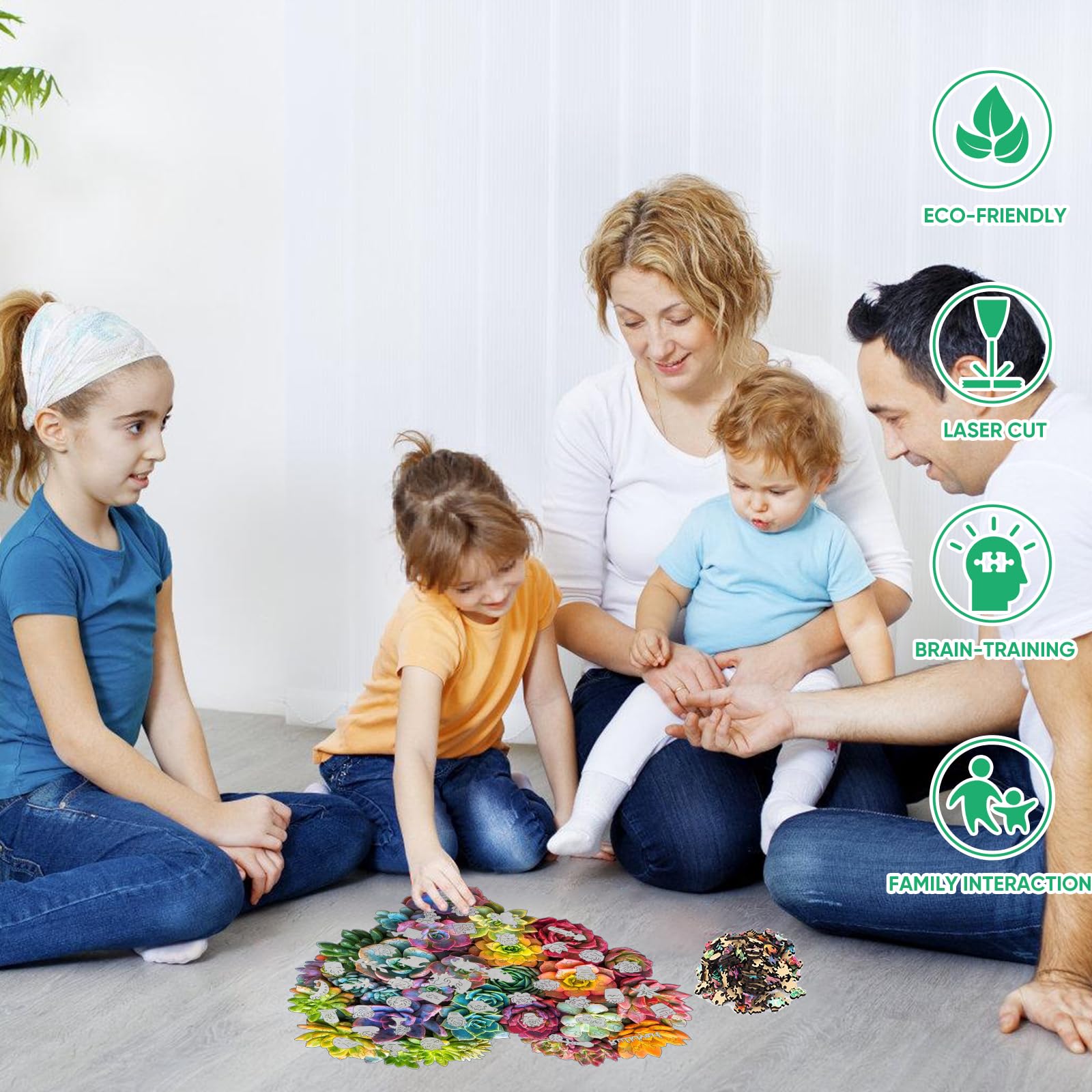 Snapklik.com : Ruikiyart Succulent Wooden Puzzles For Adults,200 Pieces ...