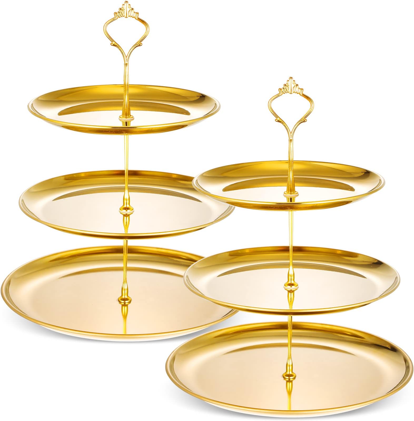 Amazon.com: Set of 2 Cupcake Display Stands 3 Tier Serving Tray ...