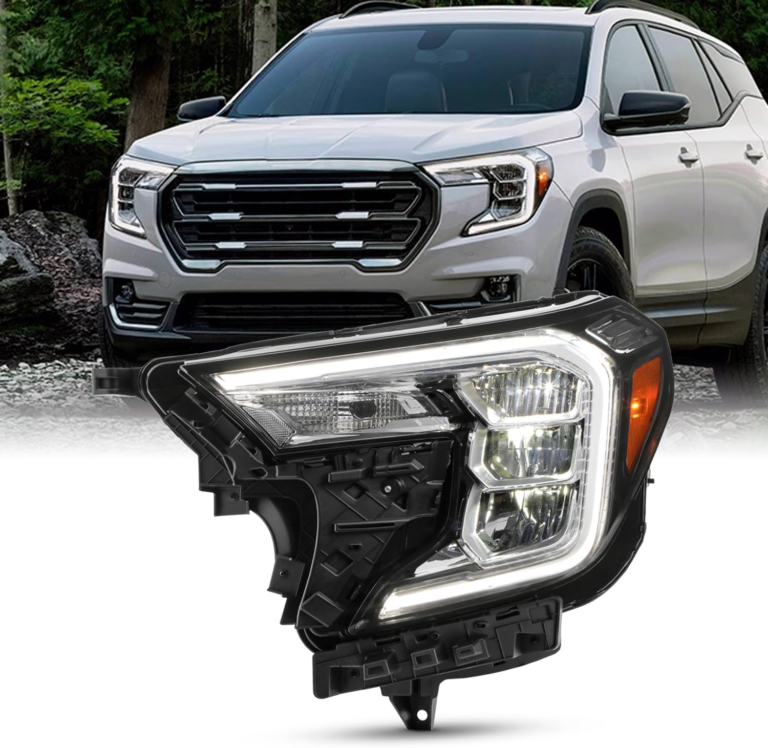Amazon.com: AKKON - Fits 2022-2024 GMC Terrain SLE/SLT Full LED DRL ...