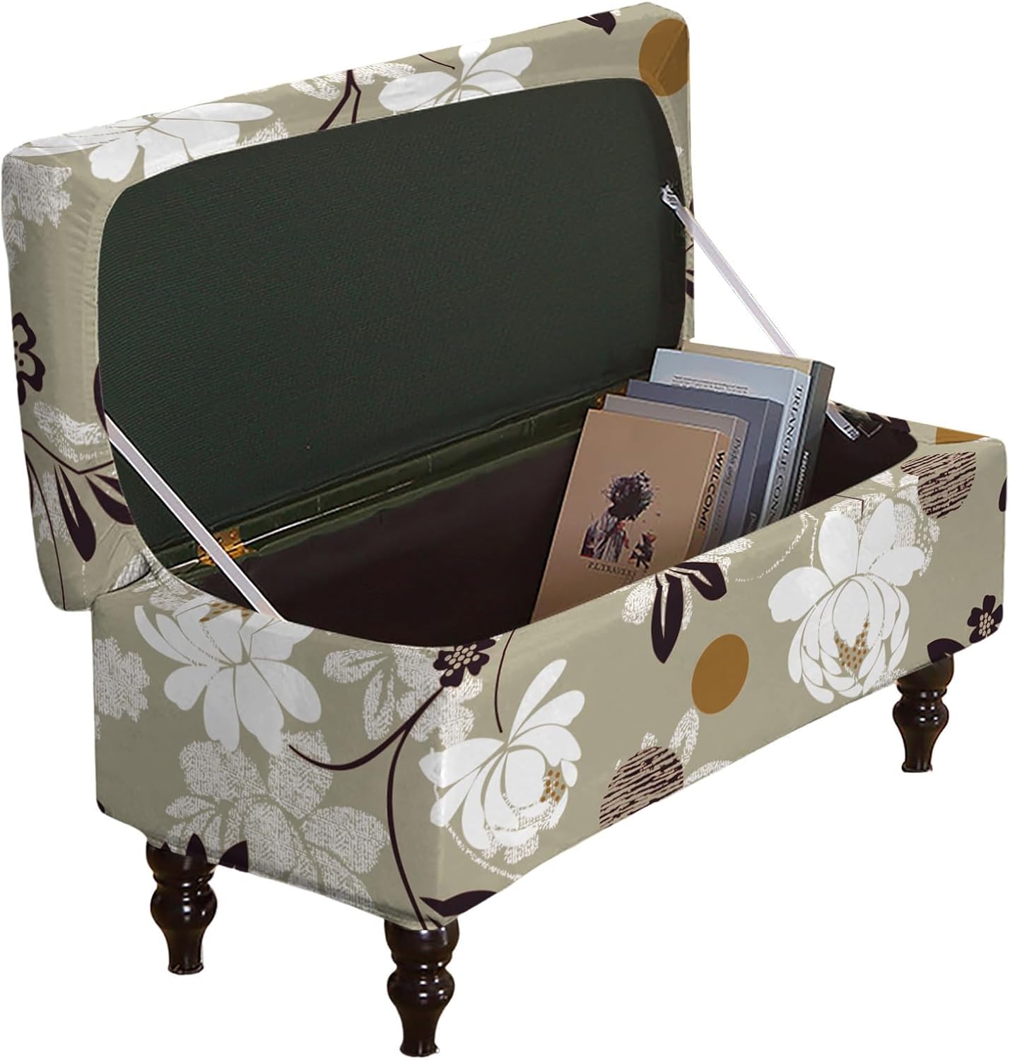 Amazon.com: Eco-Ancheng Storage Ottoman Cover Rectangle Ottoman ...