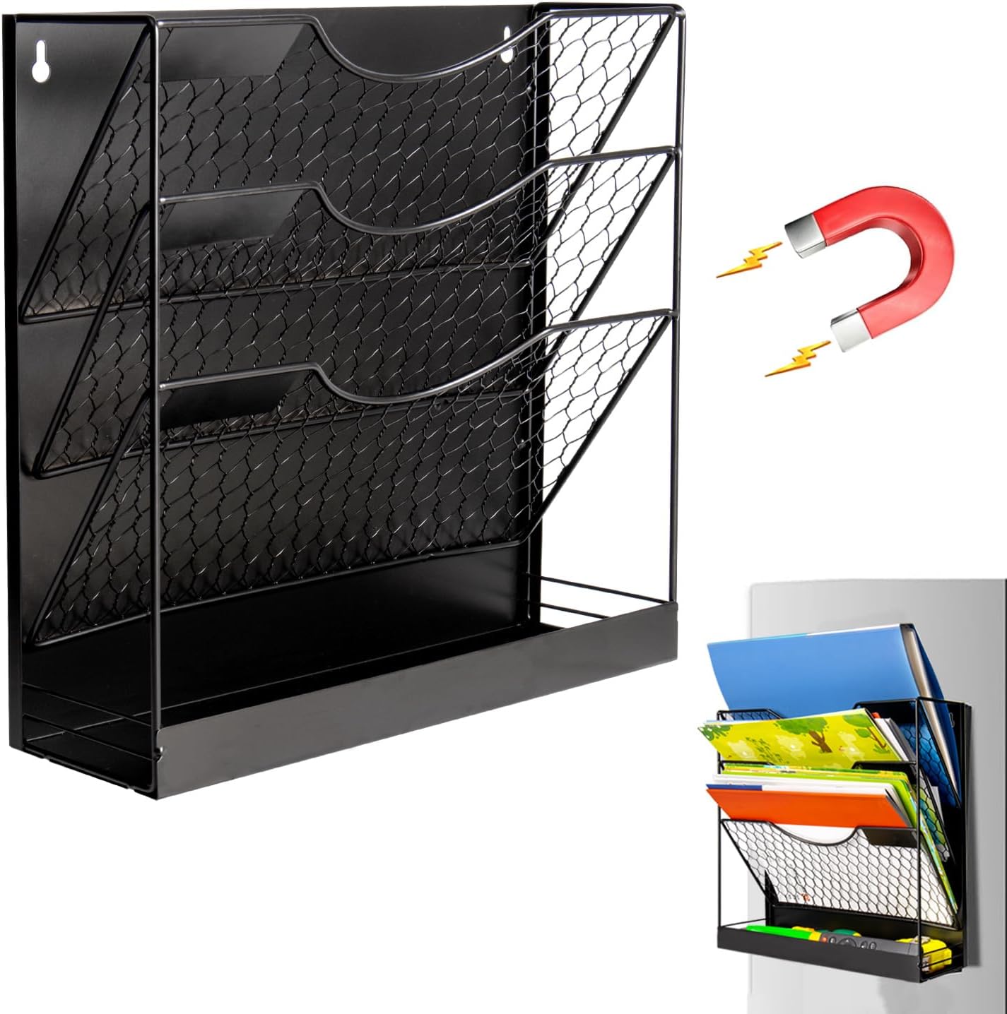 Amazon.com : Glolaurge 1-Tier Magnetic File Holder for File Cabinets ...