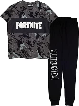 Fortnite Emotes Camo Long Pyjamas Set, Kids, 7-15 Years, Black ...