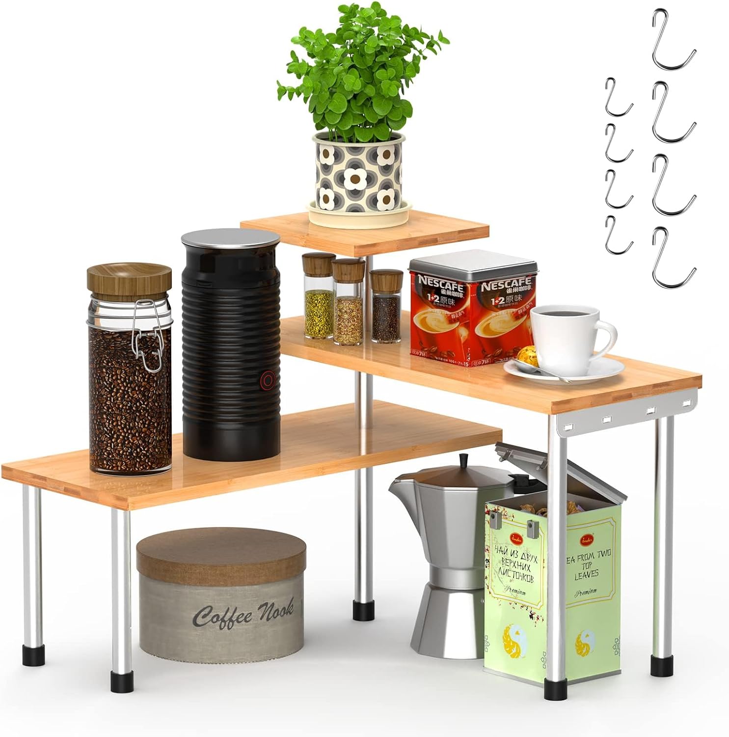 Kitchen Corner Shelf Counter Shelf Kitchen Organization 3 Tier Shelf ...