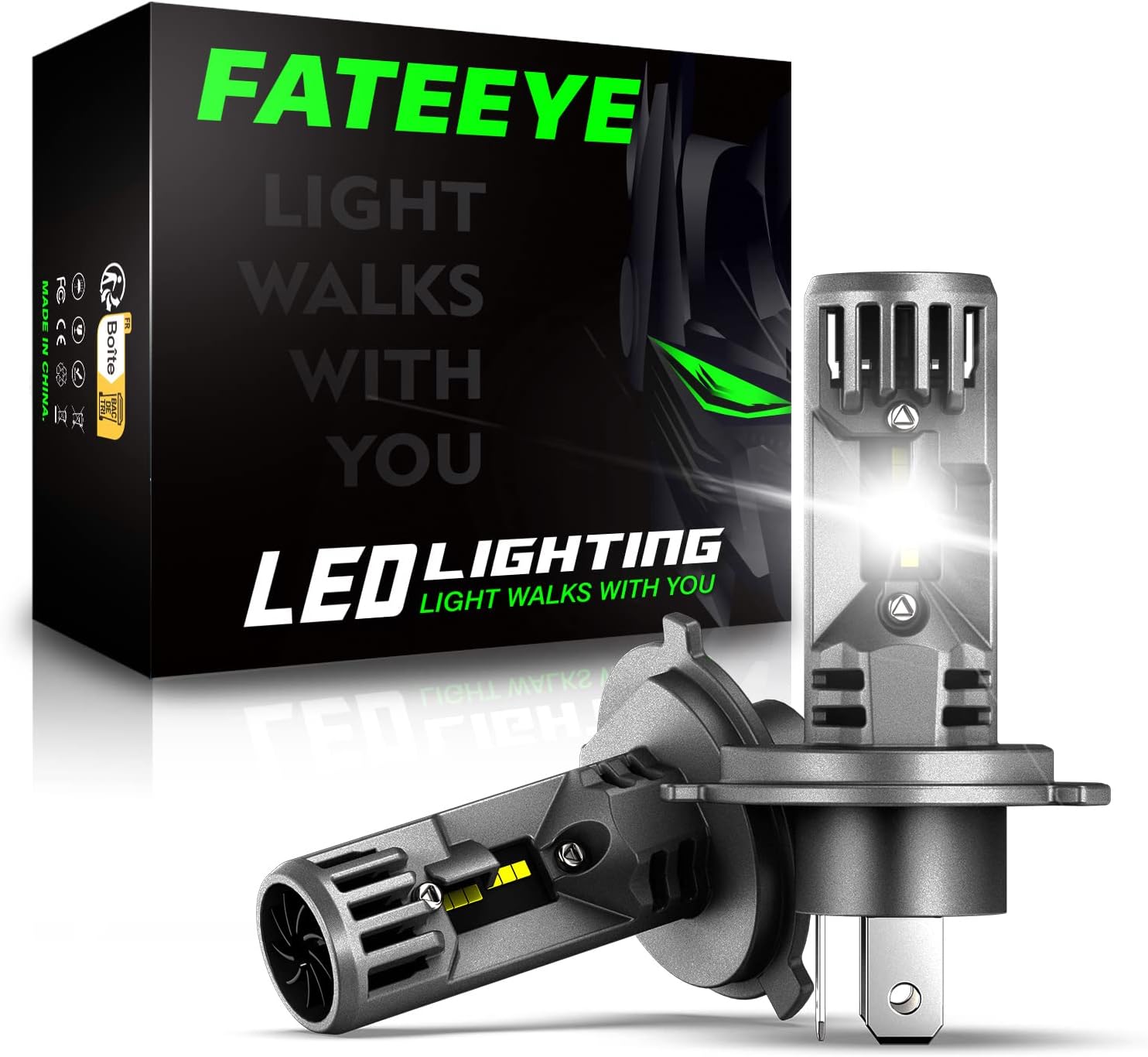 FAHREN H4/9003/HB2 LED Headlight Bulbs, 28000 Lumens 700% Super Bright ...