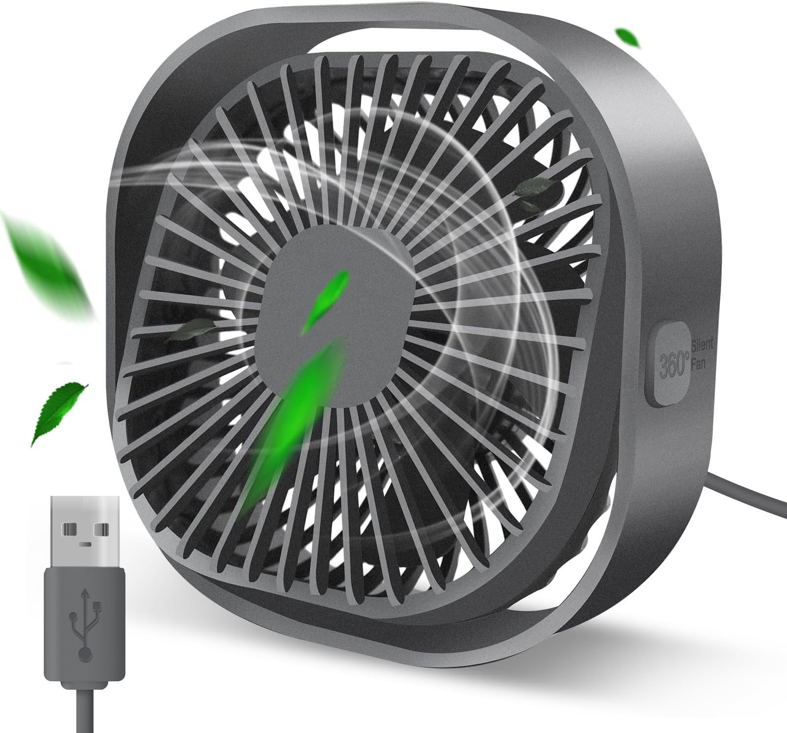 Desk Fan Portable Personal Table Small Desktop Cooling 3 Speeds Quiet ...