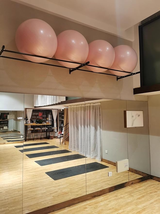 Wall Mounted Yoga/Medicine/Stability/Exercise Ball Storage Rack, Extra ...