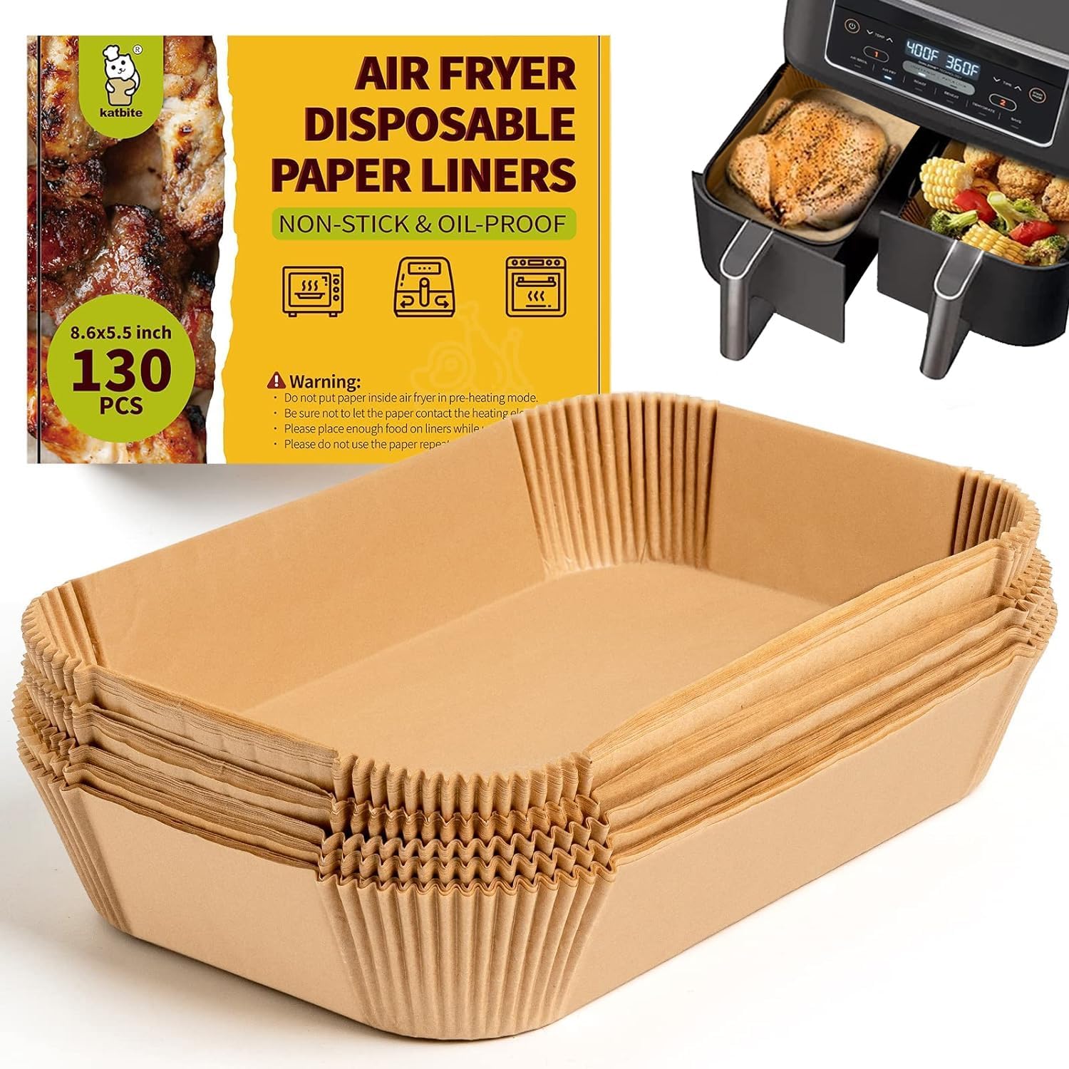 Amazon.com: Ninja Air Fryer Liners Disposable, Ninja Dual Air Fryer ...