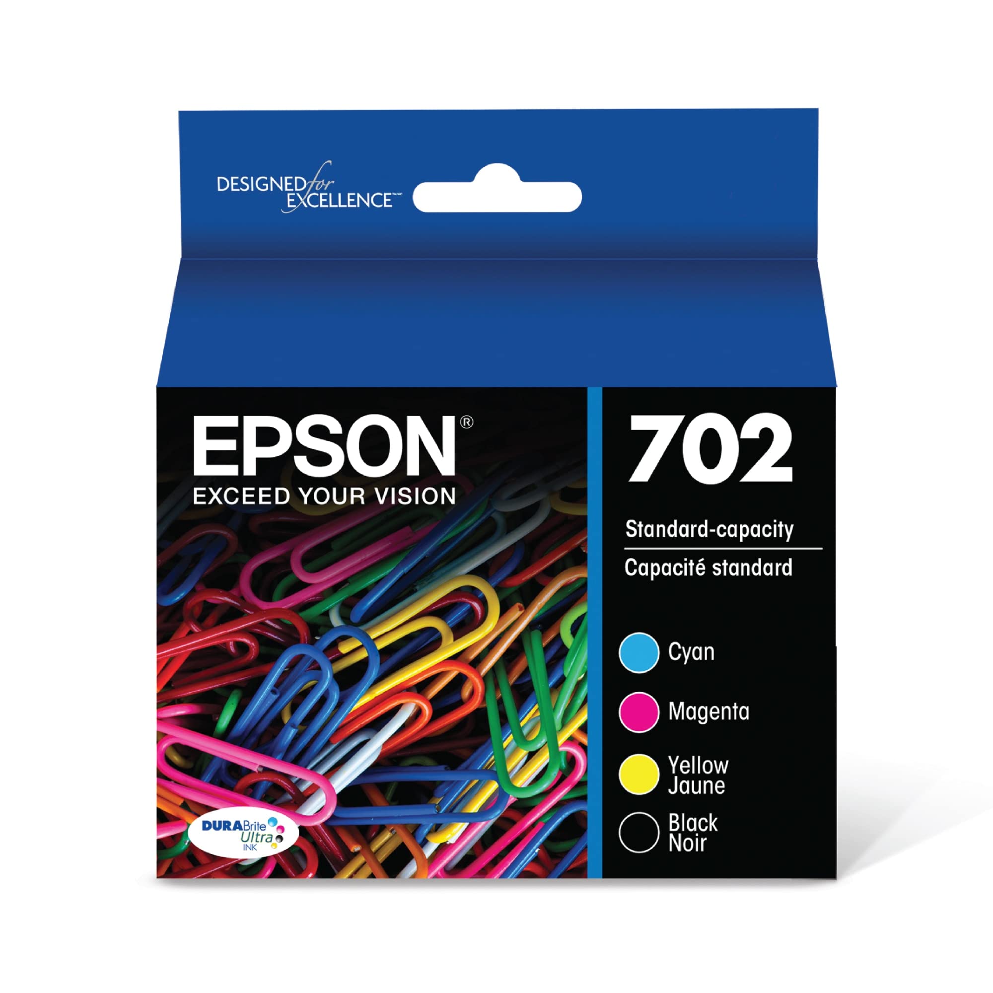 Epson 702 DURABrite Ultra Standard Capacity Cartridge Ink, Black and ...