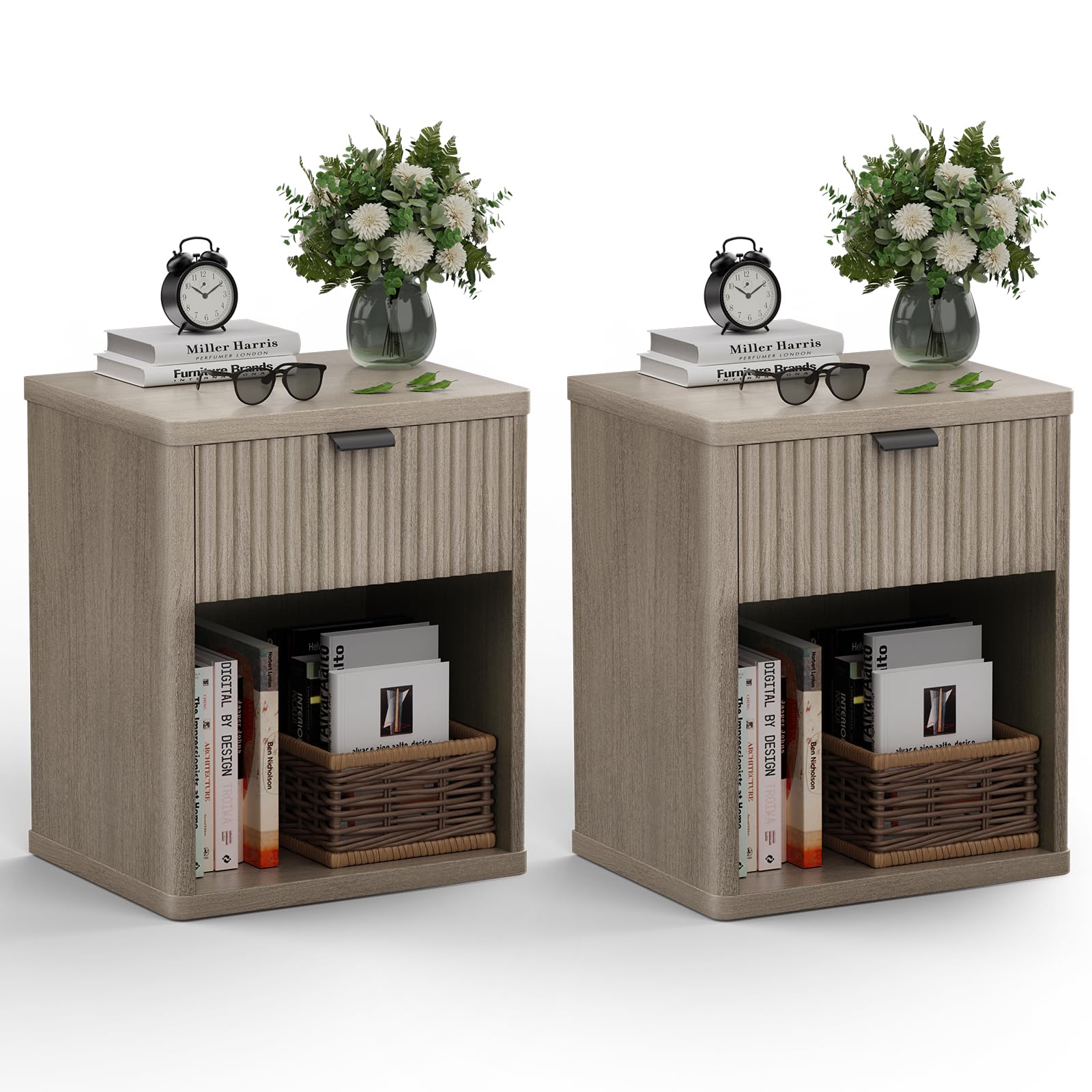 Snapklik.com : Sunny Heart Night Stand Set Of 2 Scandinavian Nightstand
