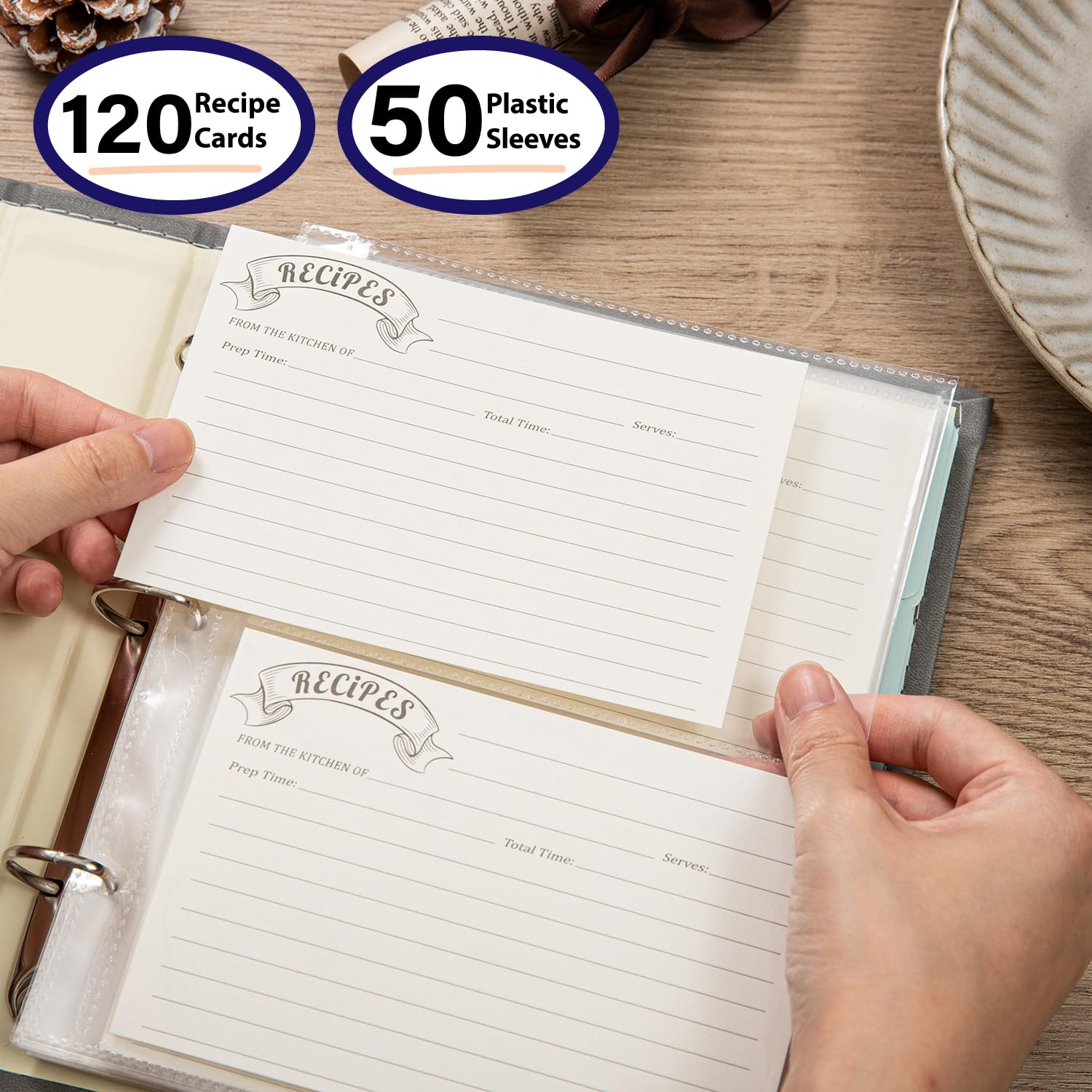 COFICE Recipe Binder Book to Write in Your Own Recipes with Plastic ...