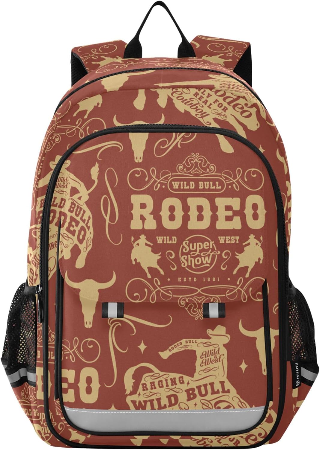 Amazon.com: Fisyme Cowboy Bulls Western School Backpack Laptop Backpack ...