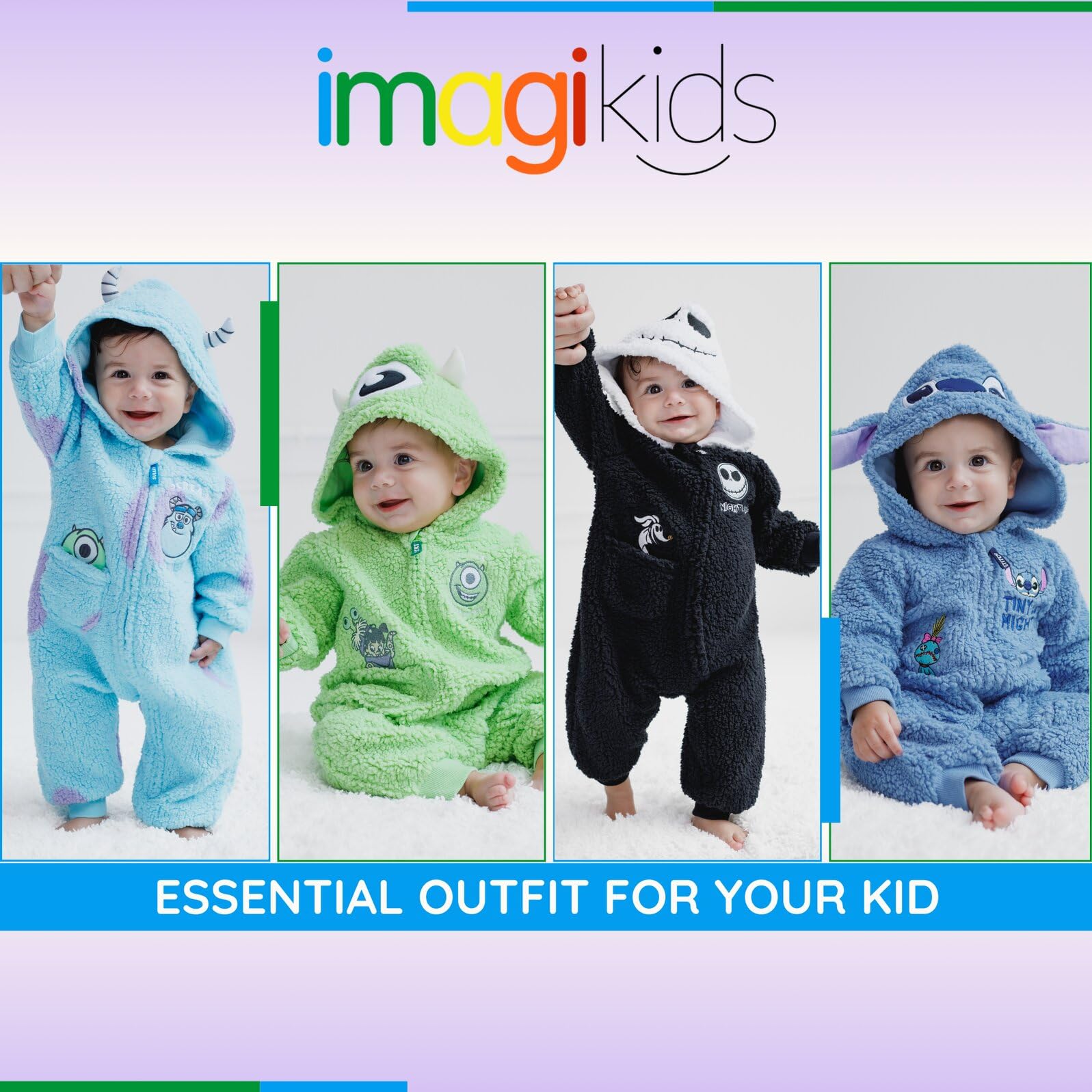 Snapklik.com : Monsters Inc. Mike Sully Newborn Baby Boys Cozy Sherpa ...