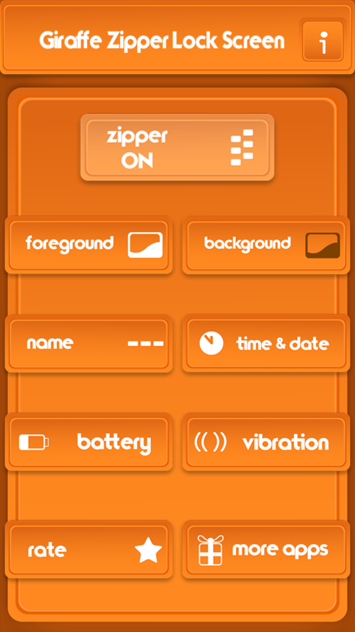 Giraffe Zipper Lock Screen - App on Amazon Appstore