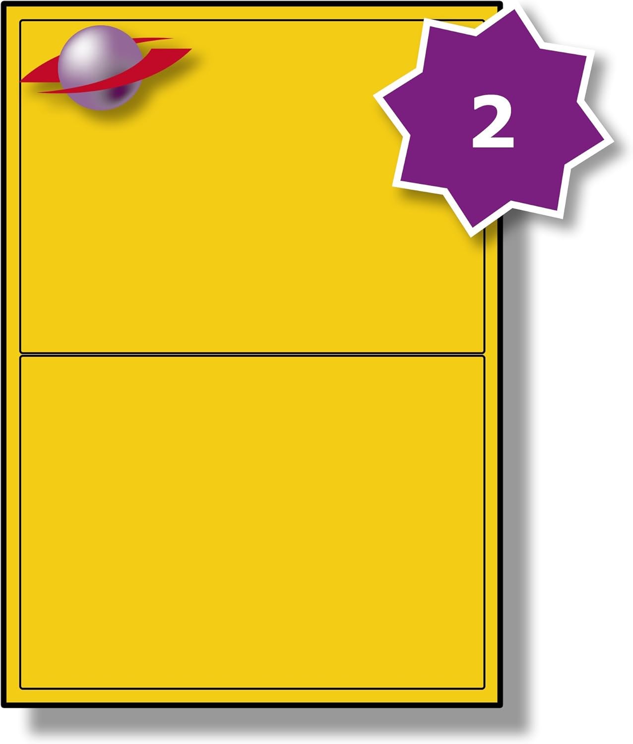 2 Per Sheet, 50 Sheets (100 Yellow Labels). Label Planet® Coloured ...