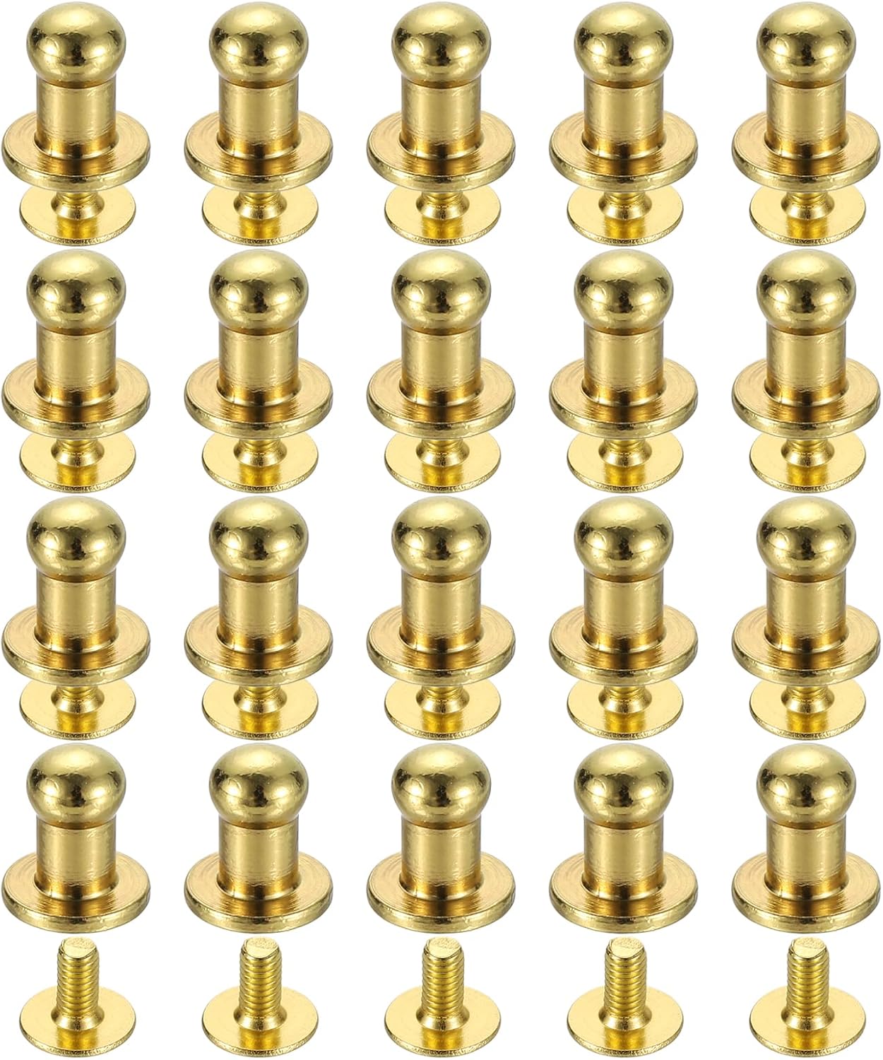 Amazon.com: uxcell 20Sets Brass Ball Head Stud Rivets, 5mm Dia. Screw ...