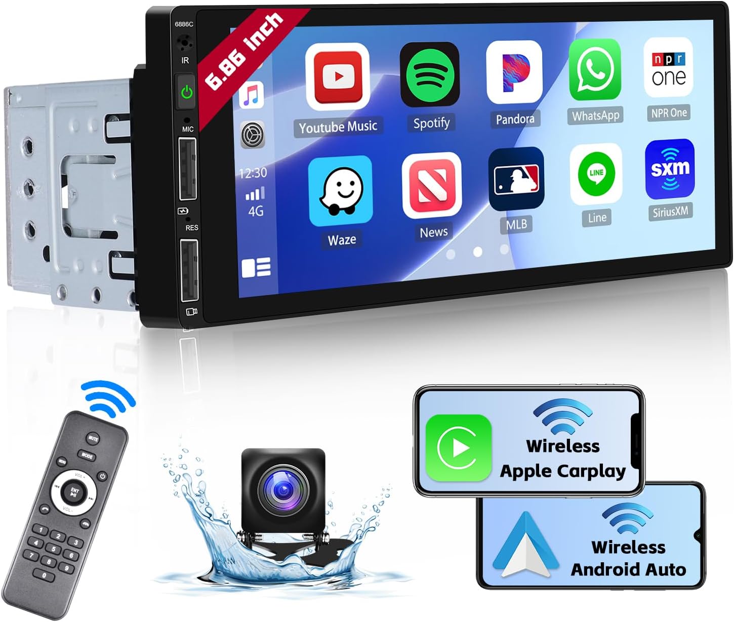 Hikity Autoradio Bluetooth 2 Din con Schermo 7 Pollici Touchscreen ...