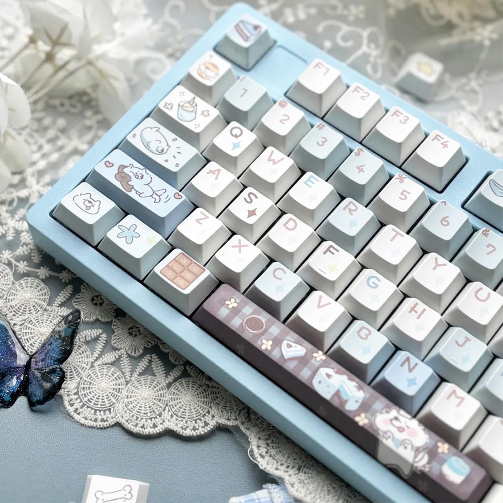 Amazon.com: SUEHIODHY PBT Keycaps, Cute Dog Keycaps Set, Custom Cherry ...