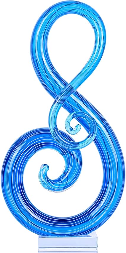 Amazon.com: XMGZQ Murano Glass Sculptures and Statues,Glass Music Note ...