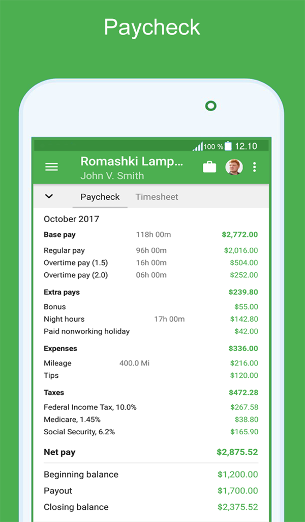 Green Timesheet - App on Amazon Appstore