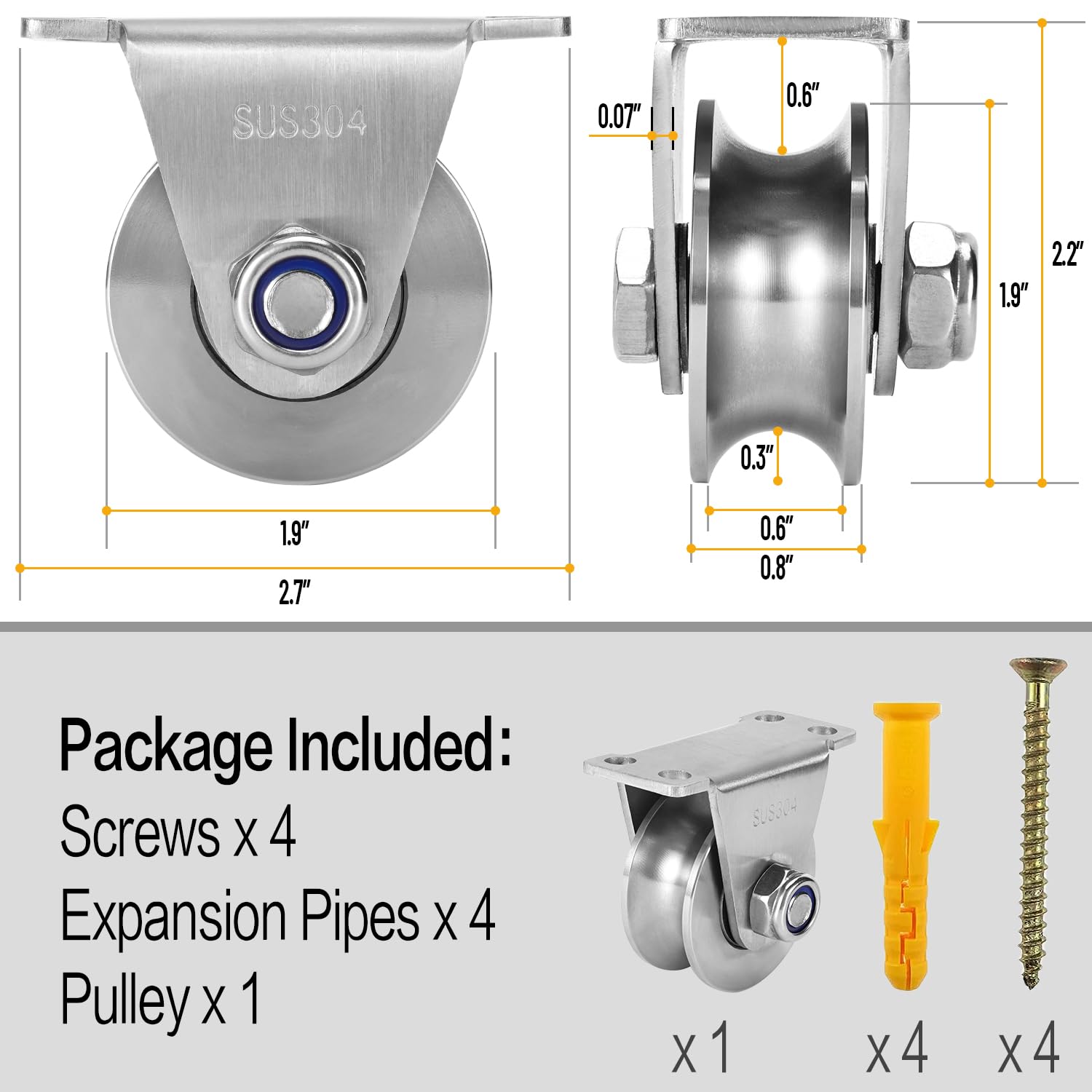 Snapklik.com : Pulley Wheel Pulley System Heavy Duty Caster Wheels ...