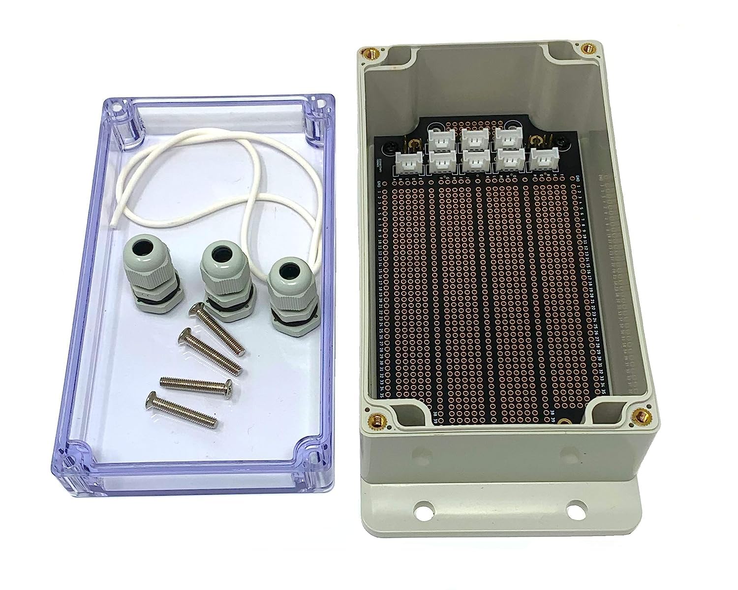 Hypertronix - 158mm x 90mm x 64mm IP-65 Clear Lid Waterproof Enclosure ...