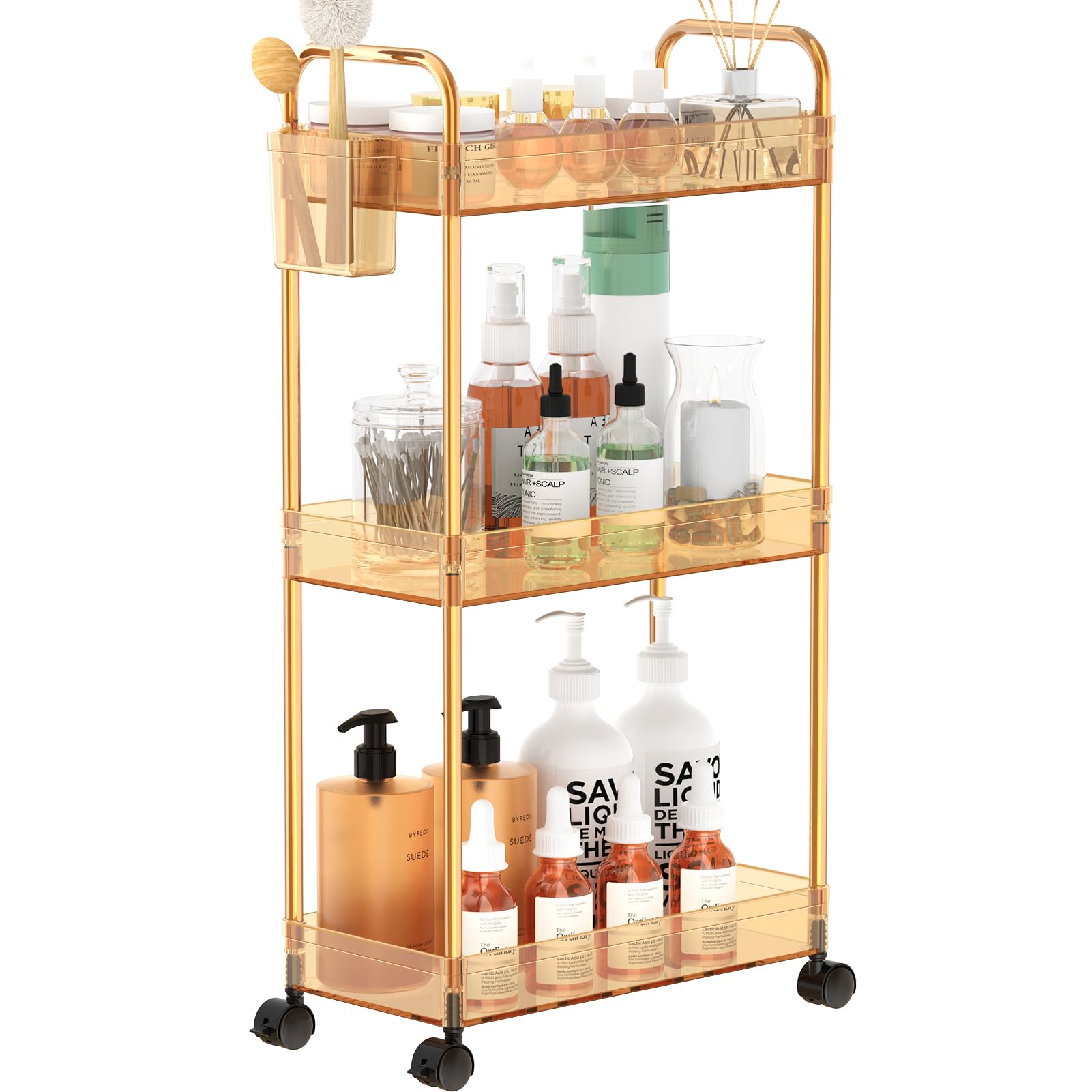 Snapklik.com : SPACEKEEPER 3 Tier Utility Storage Cart Rolling Bathroom ...
