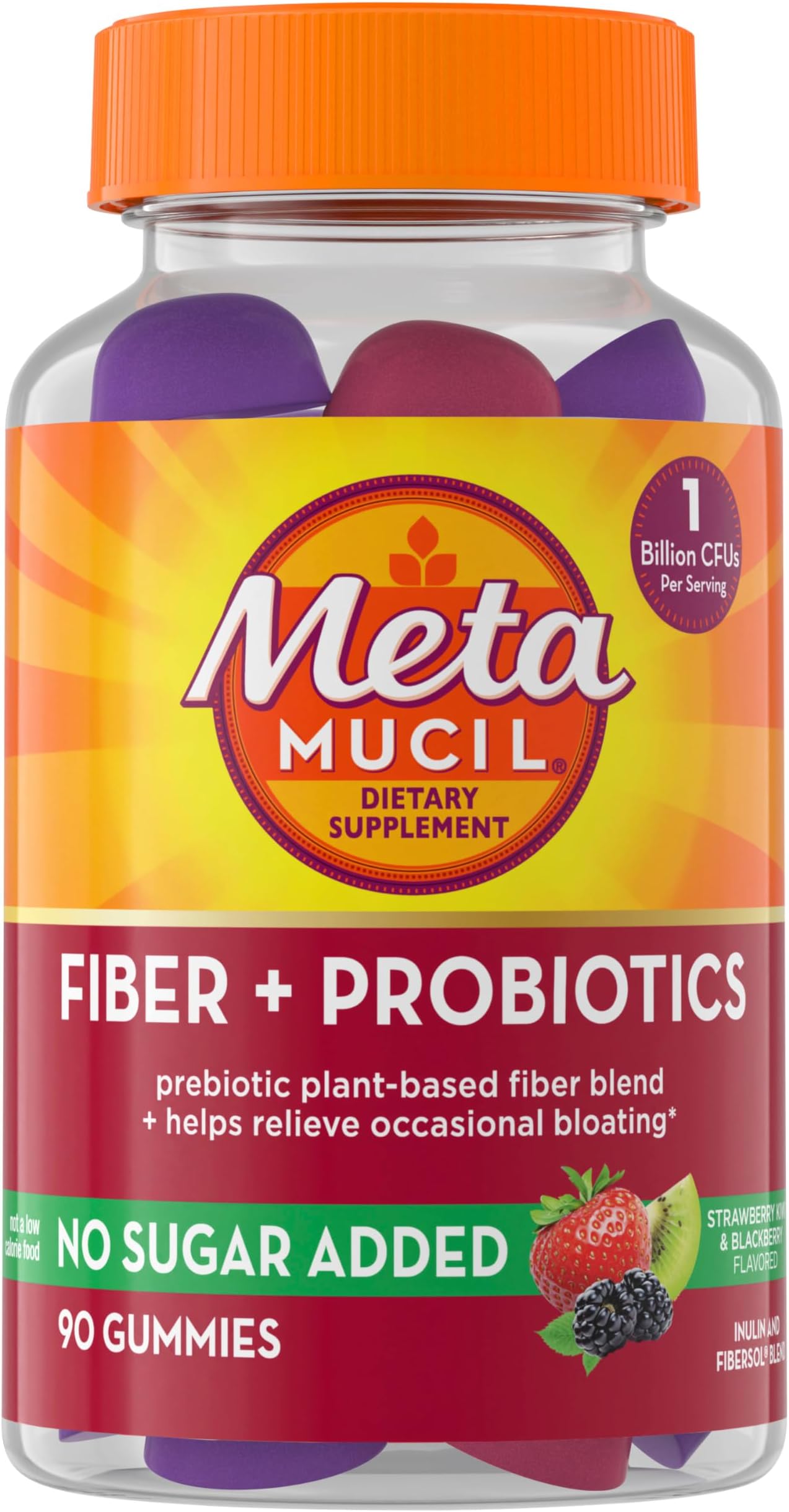 Amazon.com: Metamucil Fiber Supplement Gummies with Probiotics for ...