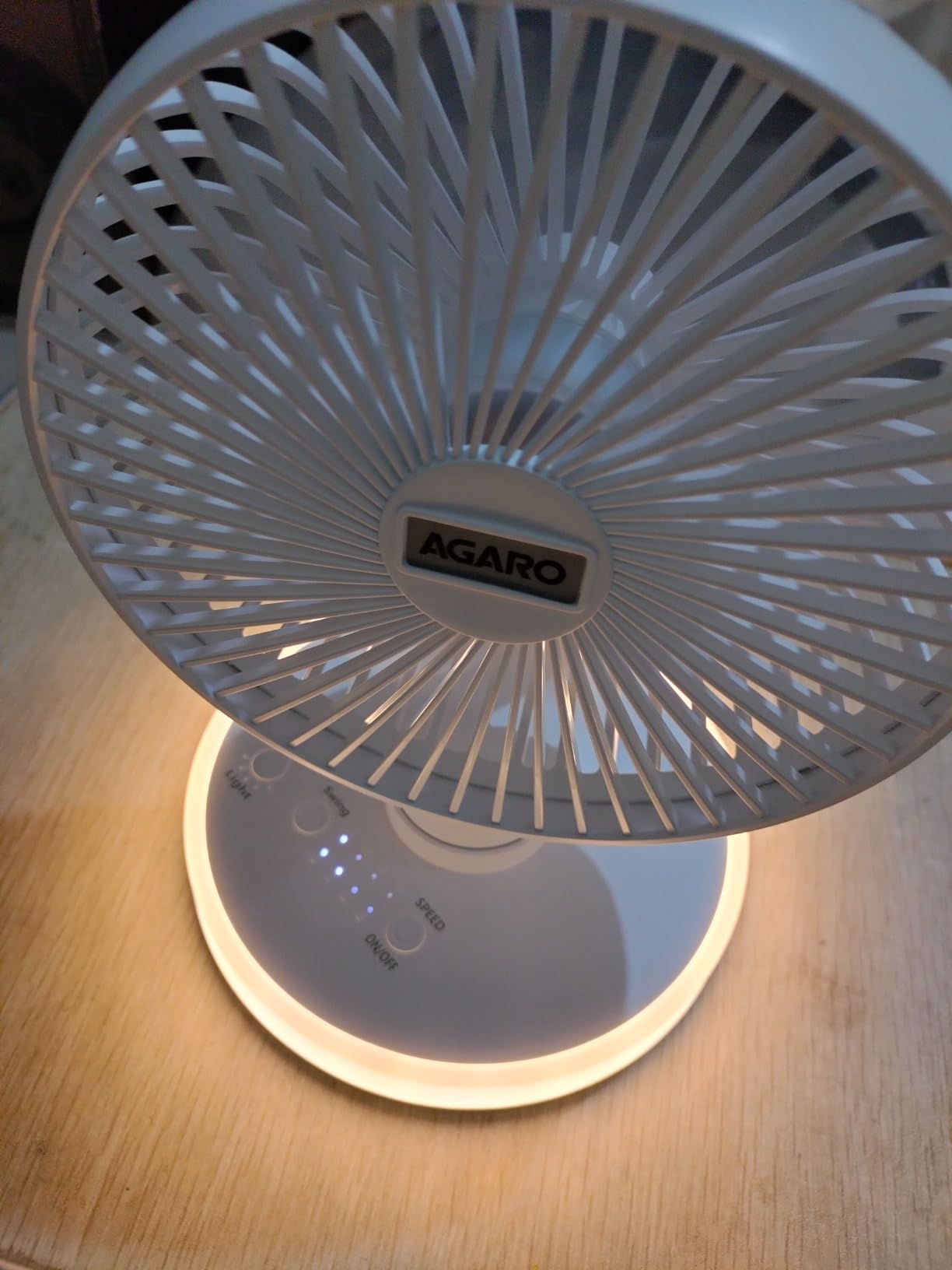 AGARO Alpha Desktop Fan with Light, 4 Inches, 4 Speeds, Oscillating ...