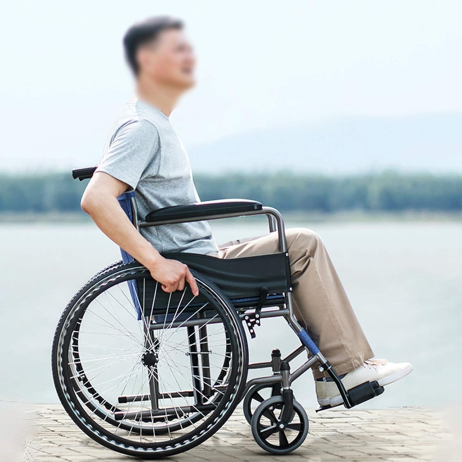 Chaise Roulante Handicapé Leger, Fauteuil Roulant Pliable Pliant ...