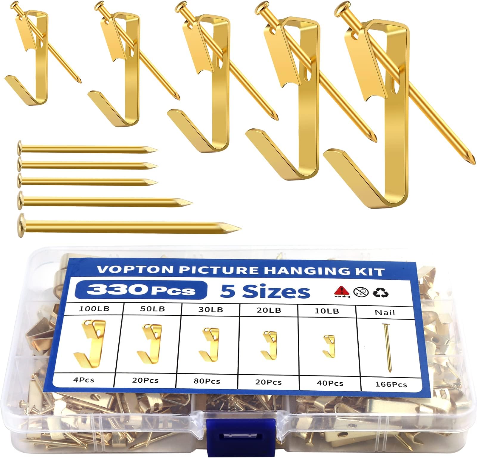 Hotop Picture Hanging Nails Wall Decorative Nails for Hanging Picture ...