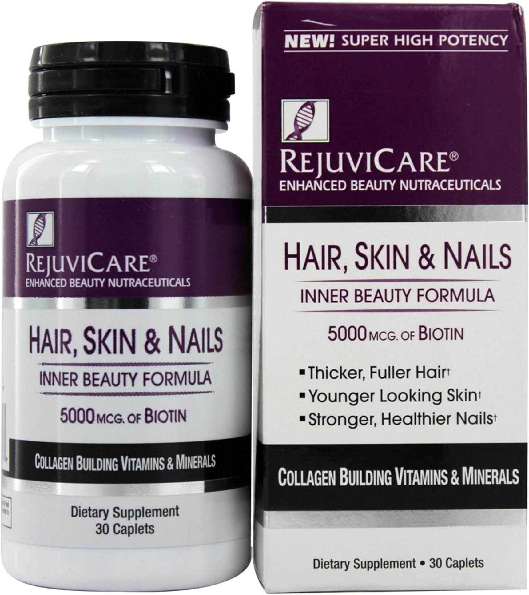 Amazon.com : RejuviCare Hair, Skin & Nails Formula Caplets 30 ea ( Pack ...