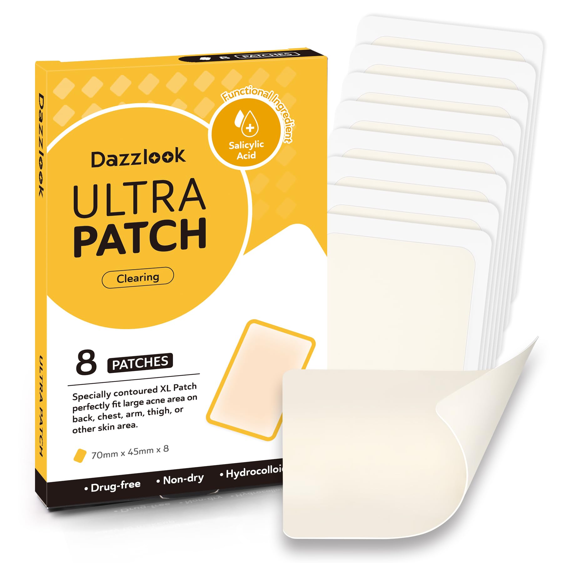 Amazon.com: Dazzlook Ultra XL Pimple Patches - Extra Large Salicylic ...
