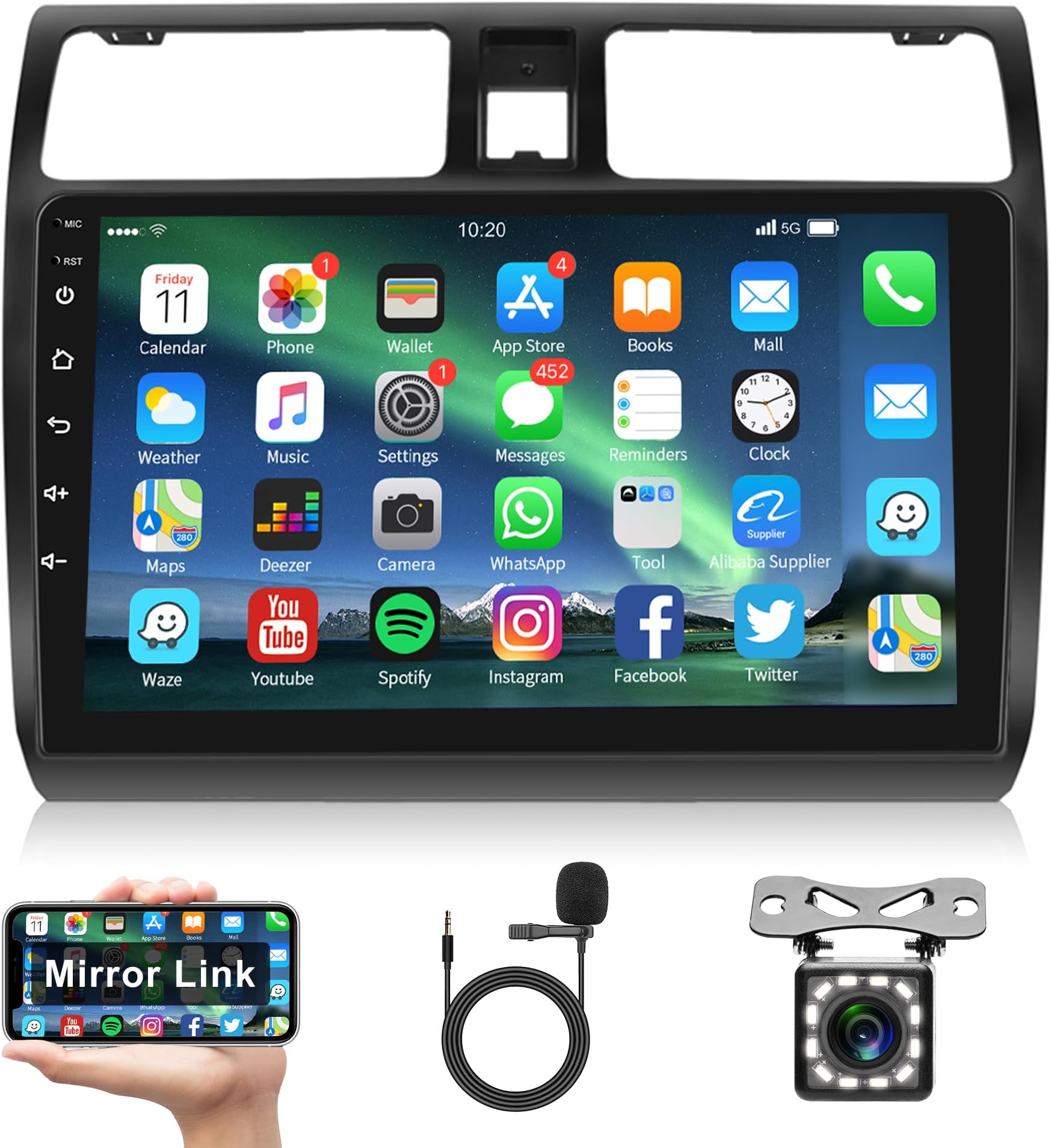 Amazon.com: 2G 64G Android Car Stereo for Suzuki Swift 2005-2010 with Apple Carplay Android Auto ...