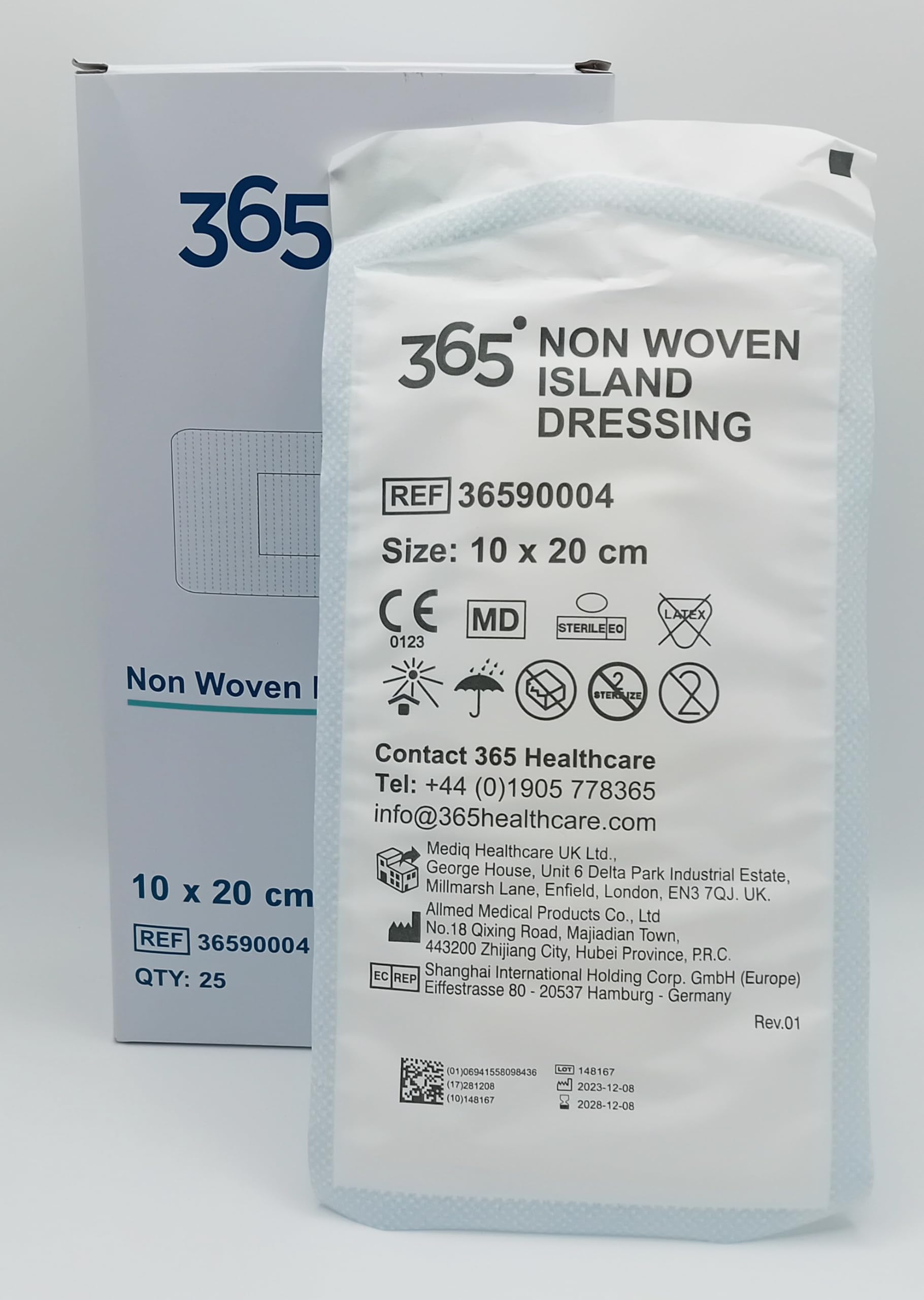 365 Non-Woven Island Dressing 10cm x 20cm - Box of 25 | Sterile and ...