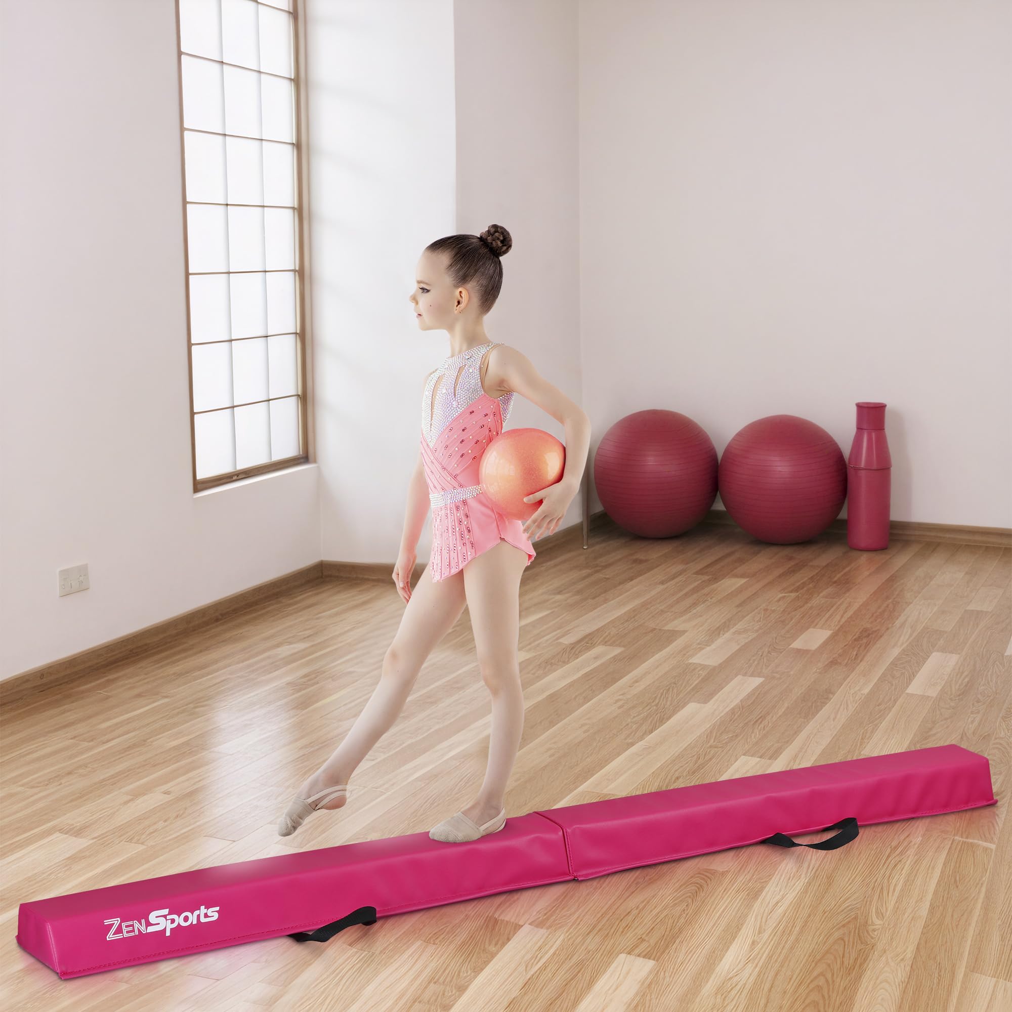 Snapklik.com : ZENY 6ft Folding Gymnastics Balance Beam Foam Floor ...