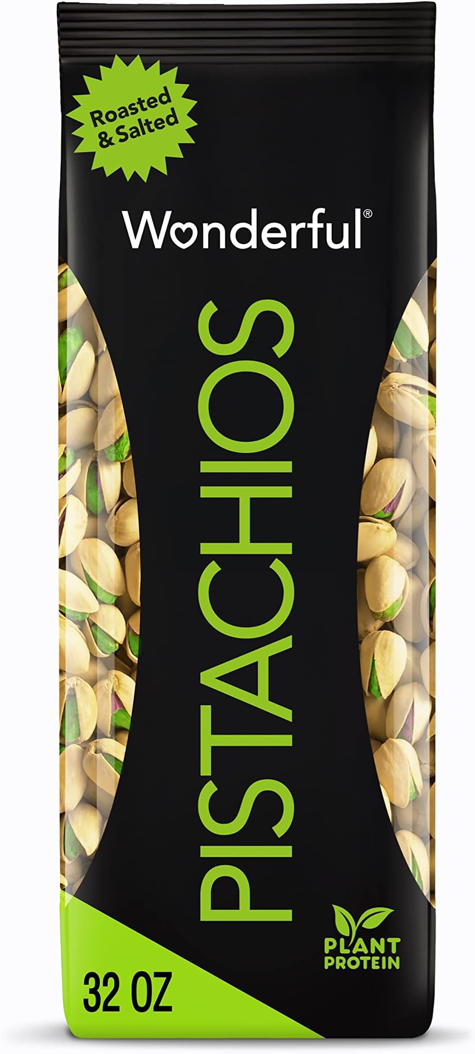 Amazon.com: Wonderful Pistachios In Shell, Roasted & Salted Nuts, 32 ...