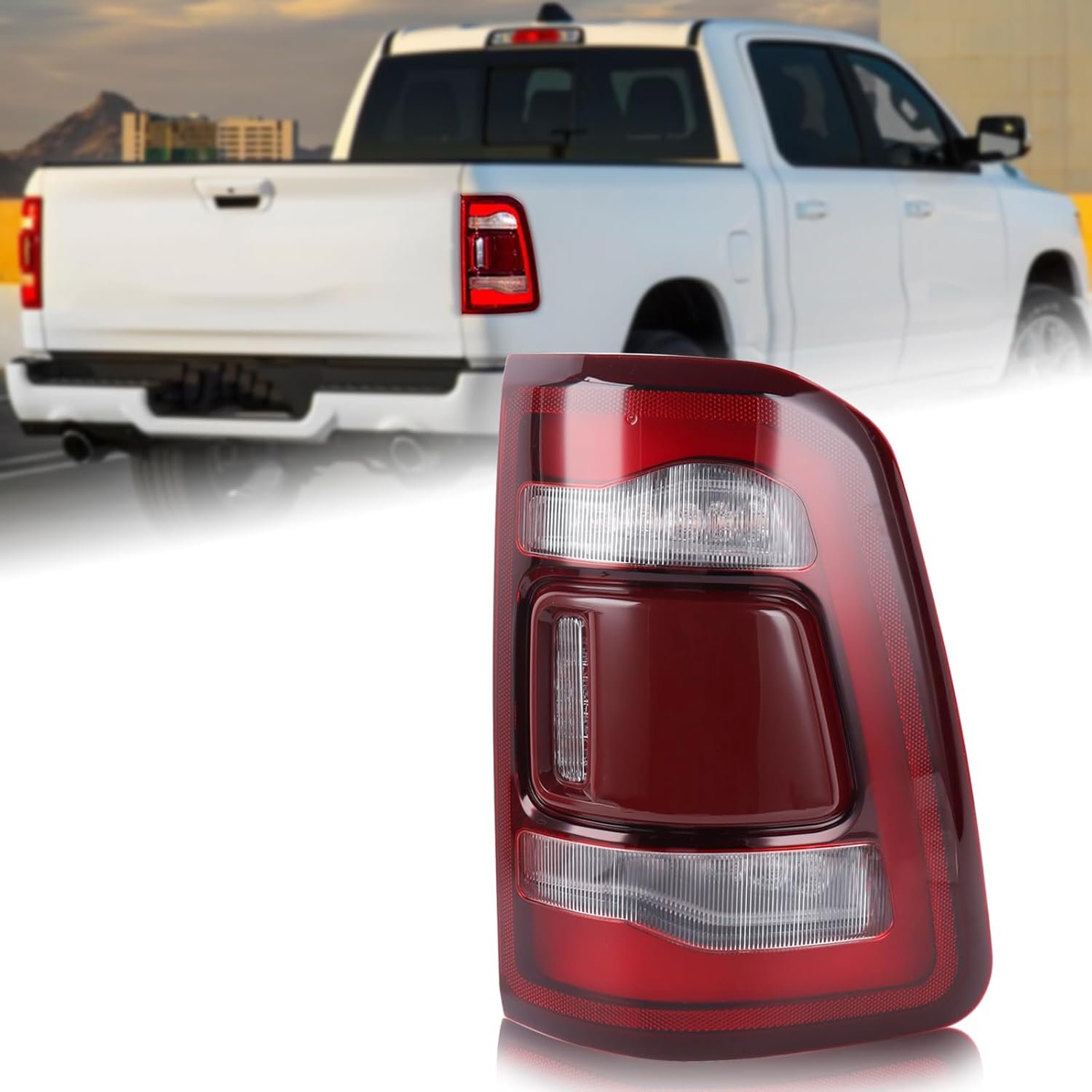 Amazon.com: Duolctrams Red Trim LED Type Tail Light Rear Lamp Without ...