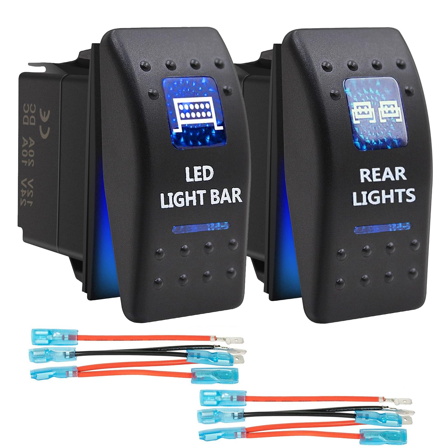 Snapklik.com : Blue 5-Pin LED Rocker Toggle Switches Compatible