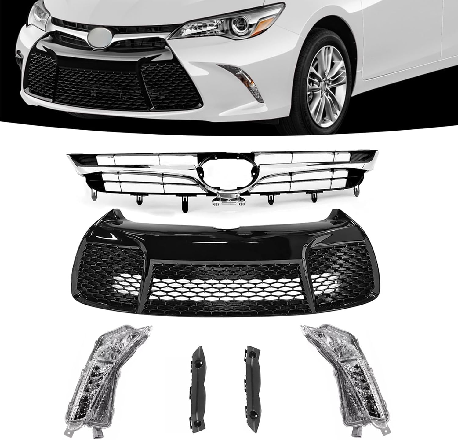 Amazon.com: Suitable for 2015-2017 Toyota Camry SE Front Upper & Lower ...