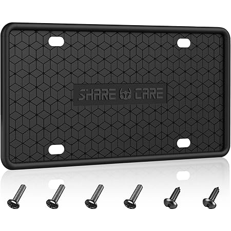Amazon.com: Aujen Silicone License Plate Frames, 1 Pack Car License ...