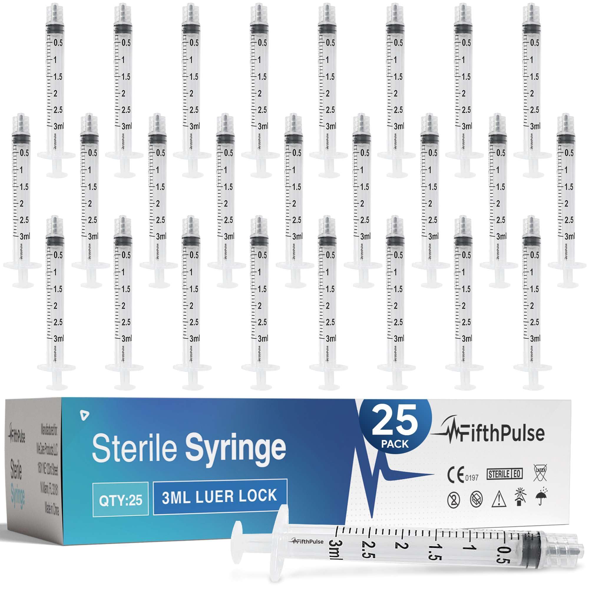 Snapklik.com : 3 Ml Syringe Without Needle - 25 Pack Of Individually ...