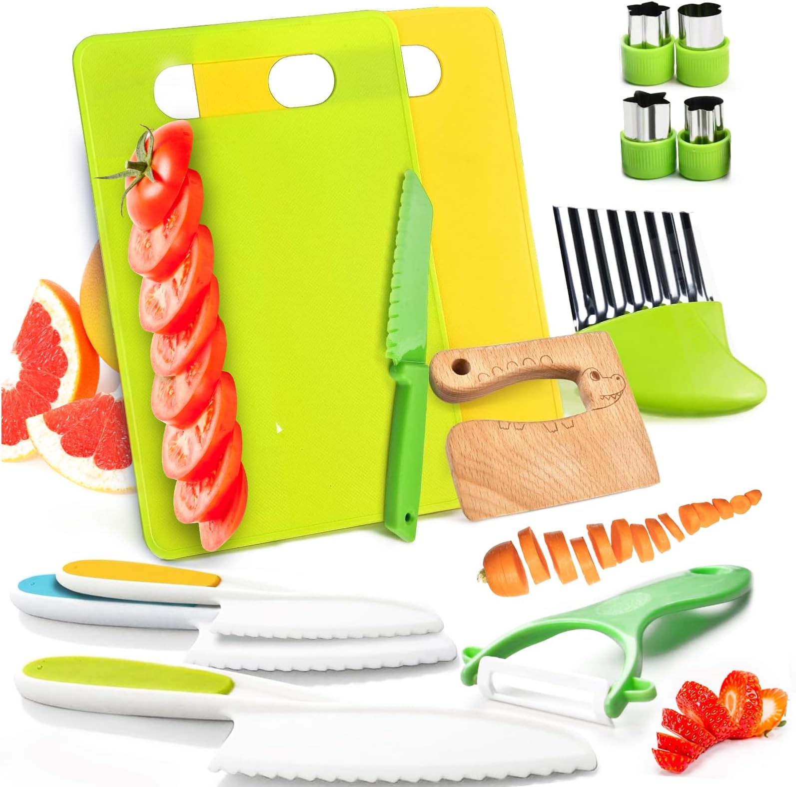 Kitchen Set For Toddlers 3-5 Real Kids Cooking Kit - 15-Piece Baking ...