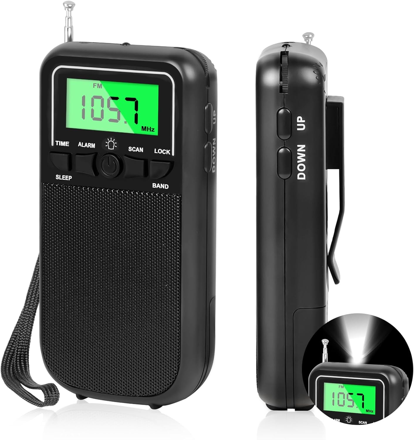 SUPRBIRD Portable Radio Battery Operated,Small Radio FM/AM/SW with LCD ...