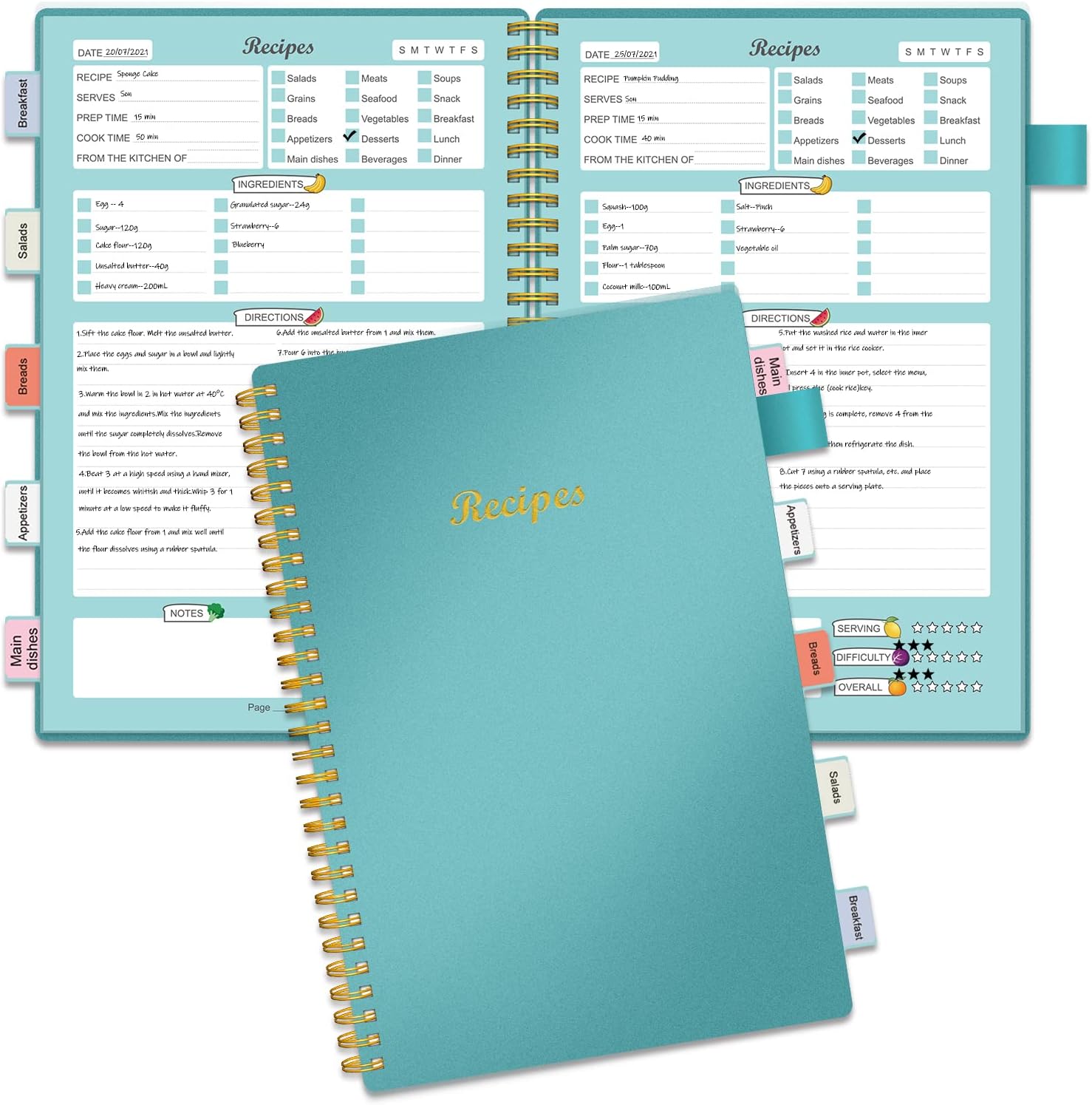 Amazon.com: Recipe Book to Write in Your Own Recipes, Blank Recipe ...