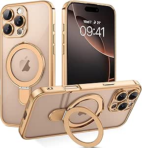 BENTOBEN Magnetic Case for iPhone 16 Pro Max [Compatible with Magsafe], Invisible Ring Stand ...