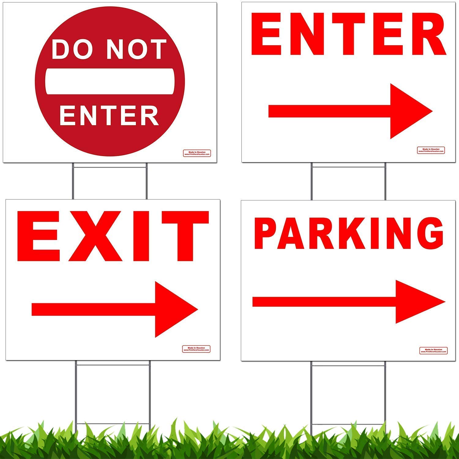 Buy Traffic Sign Kit with Stands - DO NOT ENTER, PARKING, ENTER and ...